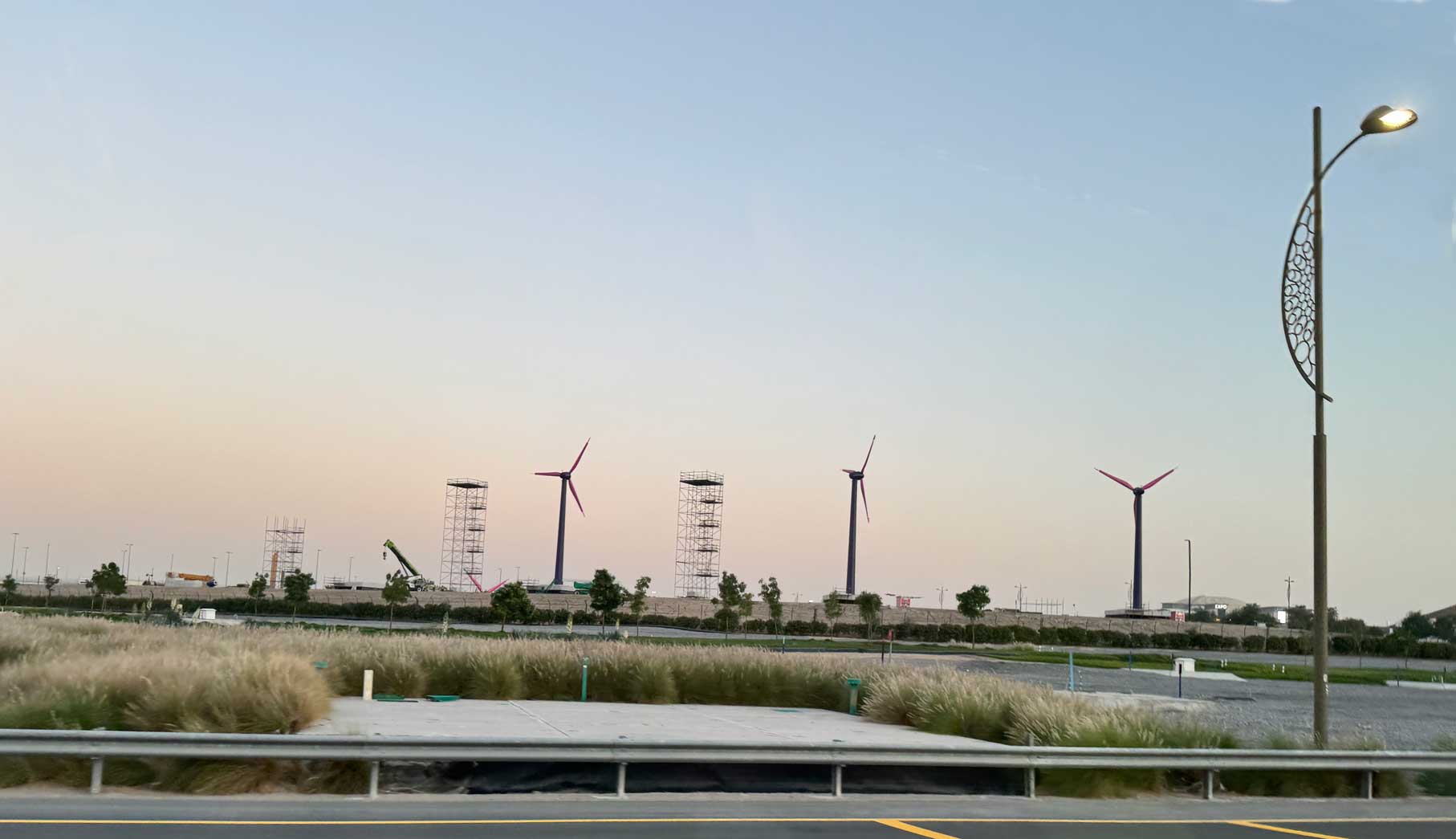 COP28 Climate Summit Wind Turbine Installation Completed in Dubai ...