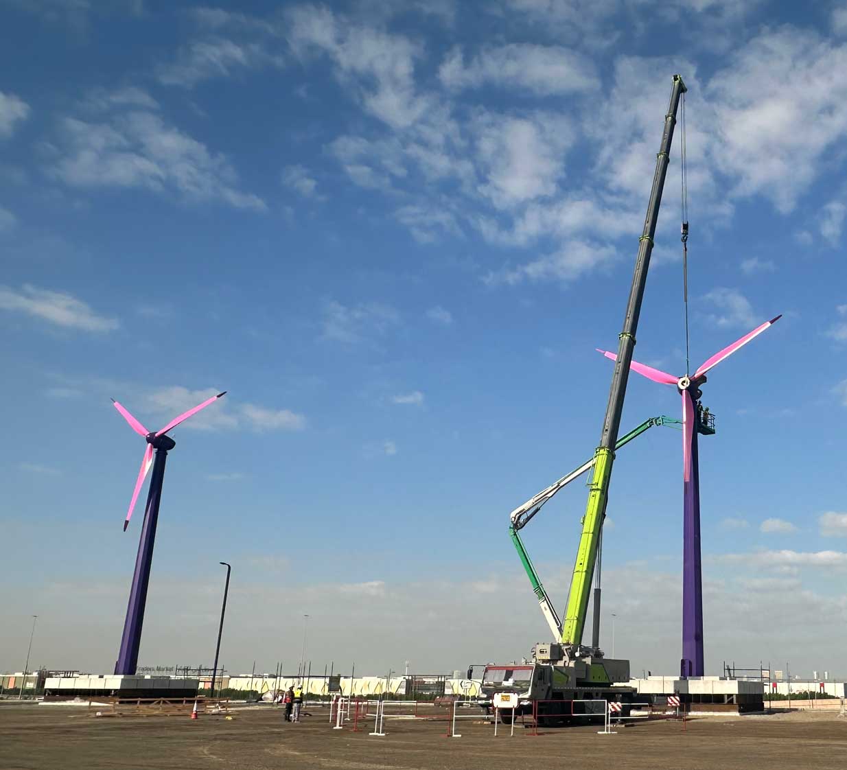 COP28 Climate Summit Wind Turbine Installation Completed in Dubai ...